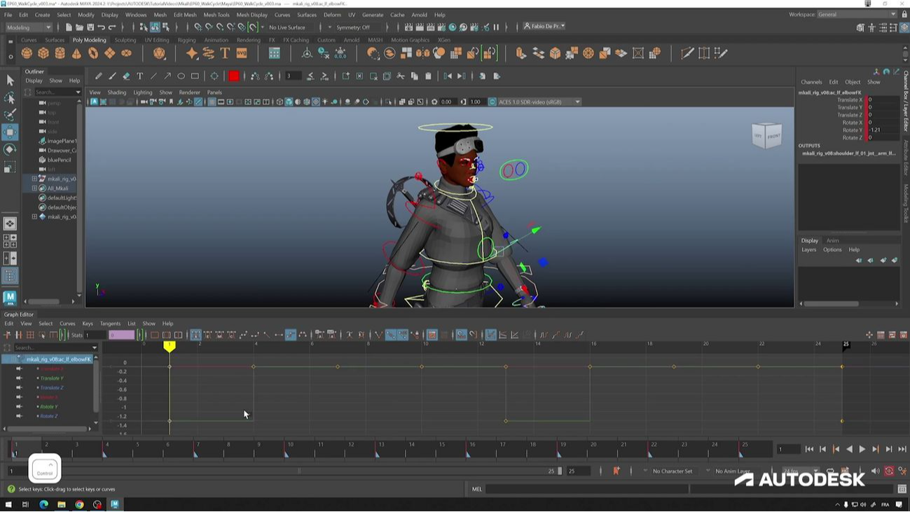 How To Create An Animation Walk Cycle in Maya with Fabio de Proft